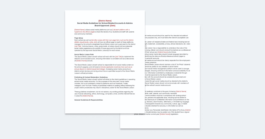 Guidelines for School Social Media Accounts Template | Class Intercom