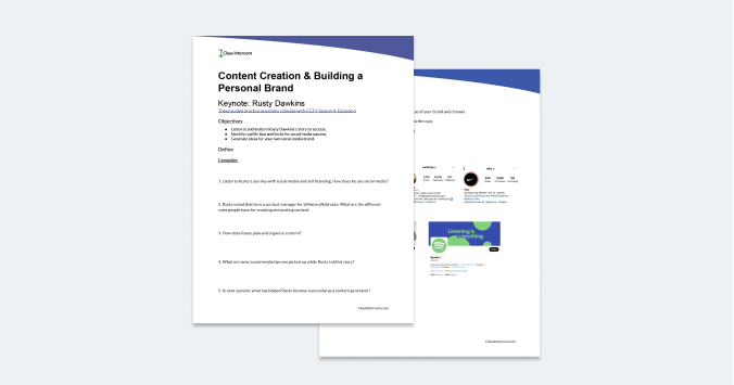 Content Creation & Building a Personal Brand | Class Intercom