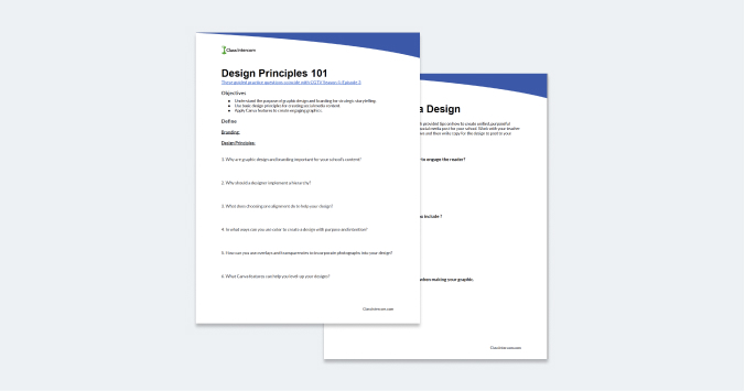 Design Principles Worksheet | Class Intercom