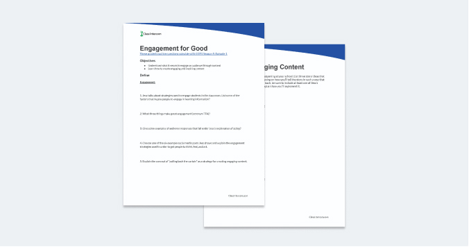 Engagement for Good Worksheet | Class Intercom