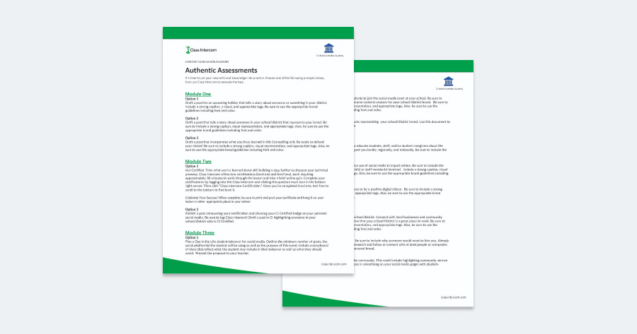 Authentic Student Assessment | Class Intercom