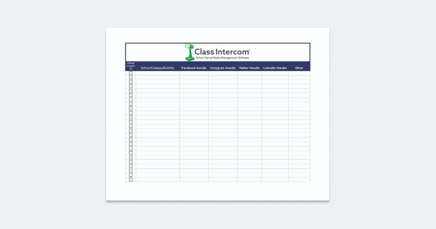 Social Media Audit Spreadsheet Template | Class Intercom