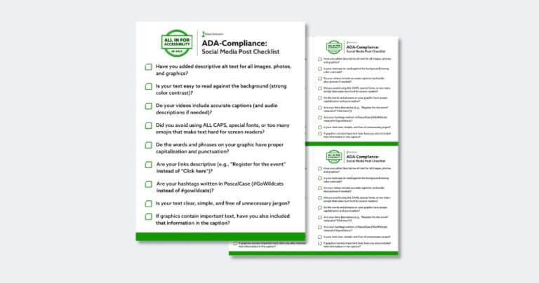 ADA-Compliance: Social Media Post Checklist for Content Creators ...